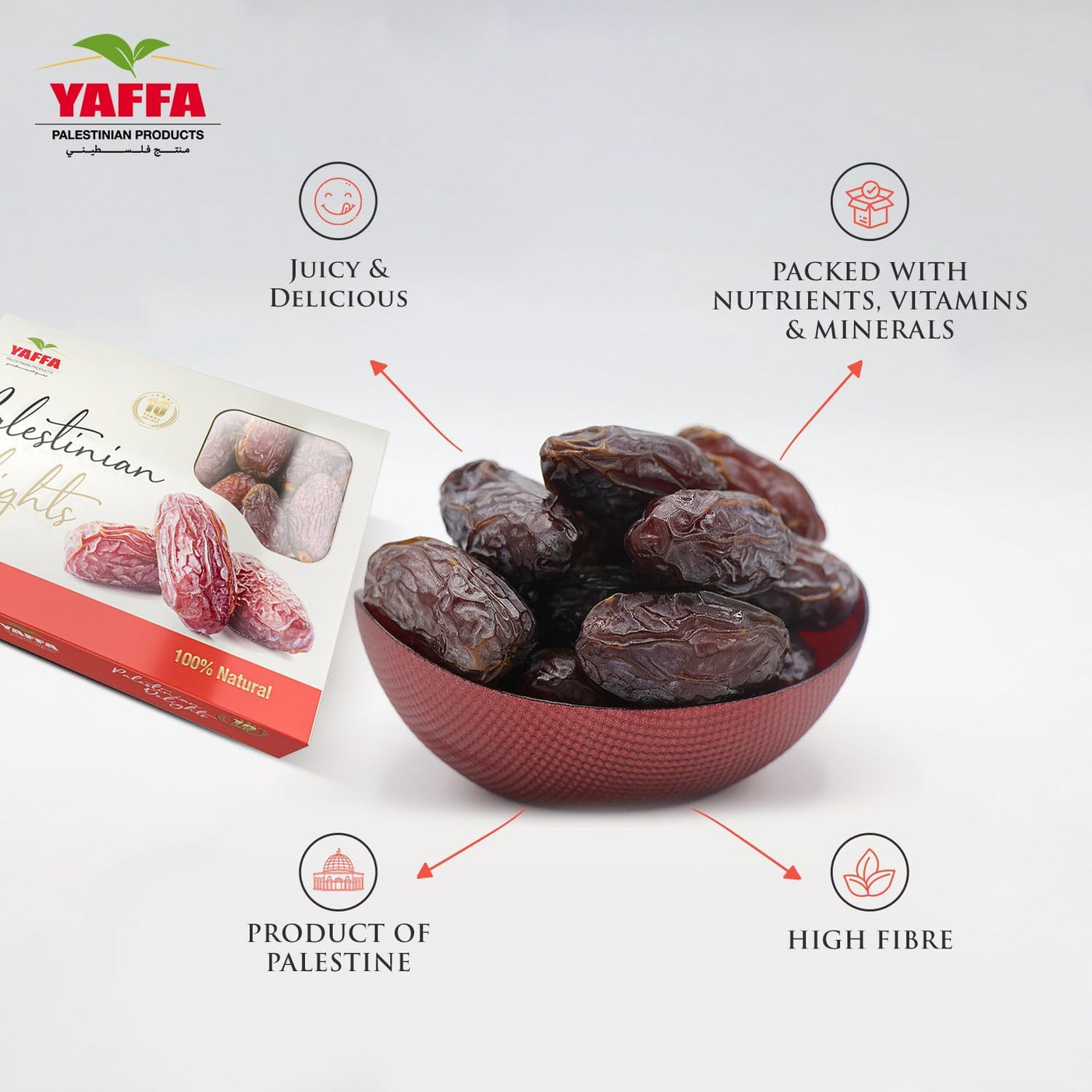 Palestinian Medjoul Dates - Large NATURAL Khejoor, Yaffa Delicious and ...