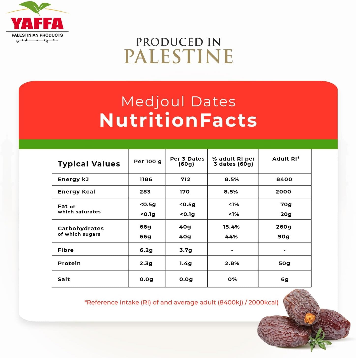 Palestinian Medjoul Dates - Large NATURAL Khejoor, Yaffa Delicious and ...